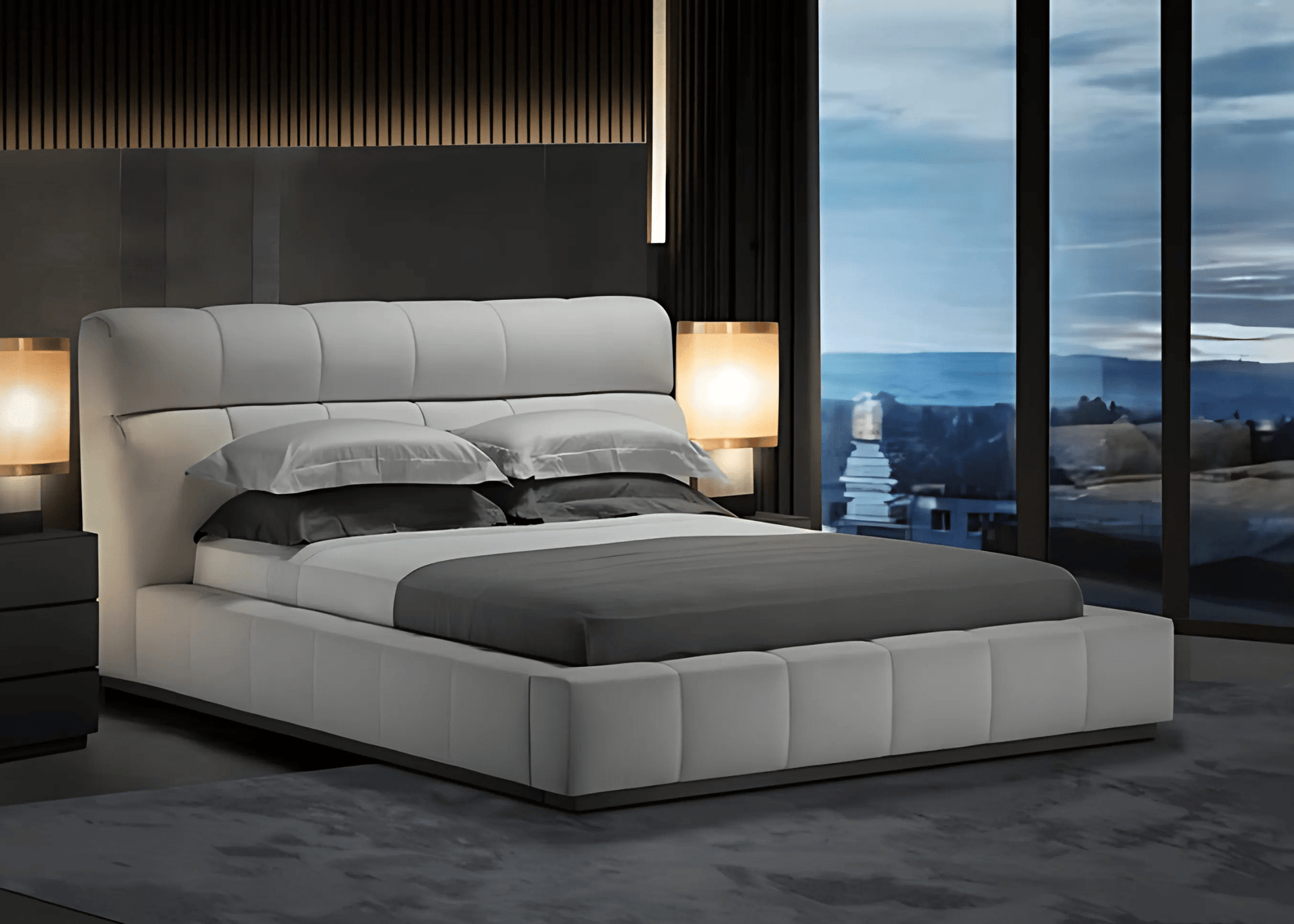 Cama Casal Queen e King Desing Moderno - Modelo Aurora
